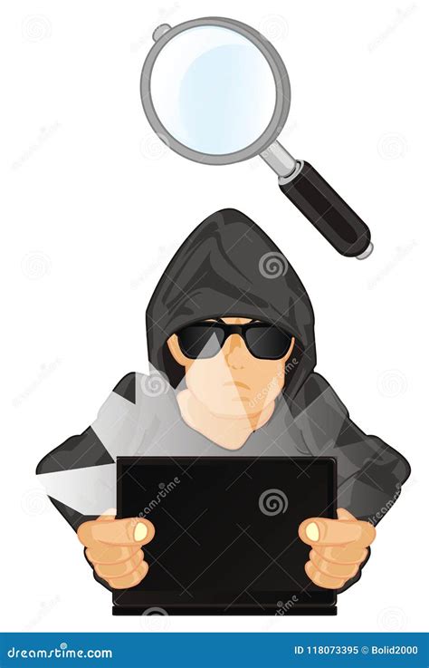 Hacker And Searching Object Stock Illustration Illustration Of Hacker And Searching Object Stock Illustration Illustration Of