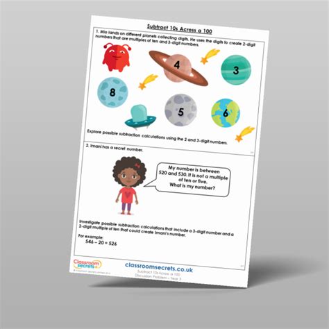 Year 3 Subtract 10s Across A 100 Discussion Problem Resource Classroom Secrets