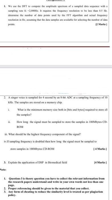 Solved 1 We Use The Dft To Compute The Amplitude Spectrum