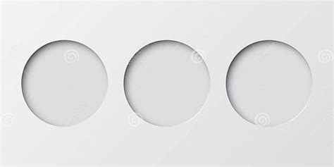 Three Of Abstract 3 Dimension Circle Frame Paper Cut On White Background Stock Vector