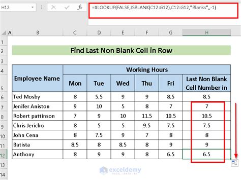 How To Find The Last Non Blank Cell In A Row In Excel Methods ExcelDemy