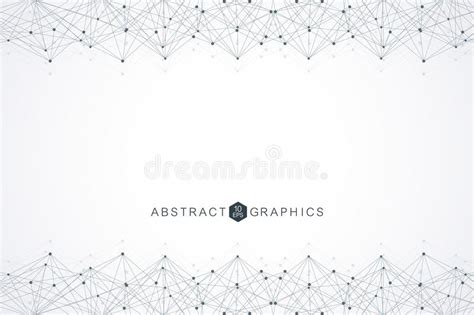 Geometric Abstract Background With Connected Line And Dots Big Data Visualization Global
