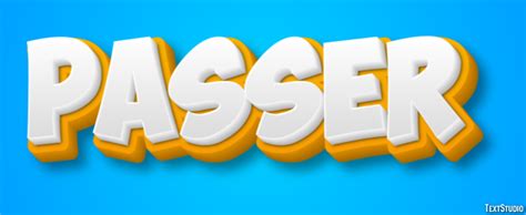 Passer Yellow White 3d Text Effect Generator