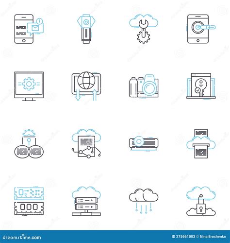 Computer Software Linear Icons Set Programming Coding Debugging
