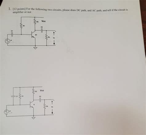 Solved 1 12 Points For The Following Two Circuits Please