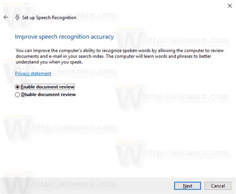 Enable Speech Recognition In Windows 10