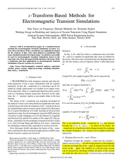 pdf z transform based methods for electromagnetic transient