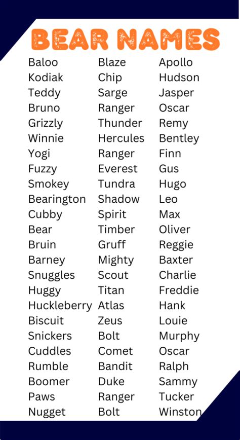 550 Bear Names Unique Cool Creative Cute Funny And Catchy