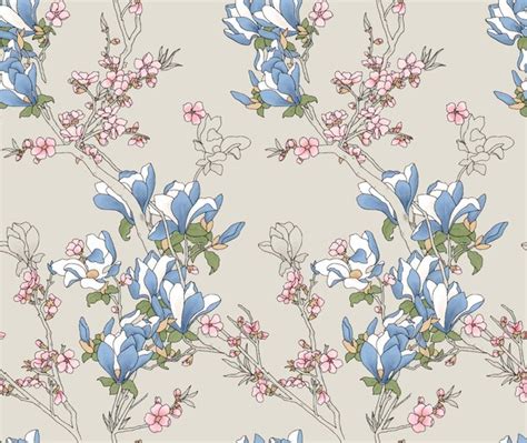 Premium Vector Flowers Repeat Pattern Design Vector Art Illustration