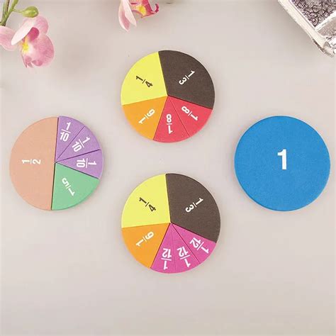 51 Piece Fraction Math Teaching Tool Eva Round Shape Montessori Stem