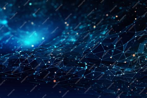Premium Photo Abstract Blue Technology Background With Connecting Dots And Lines 3d Rendering