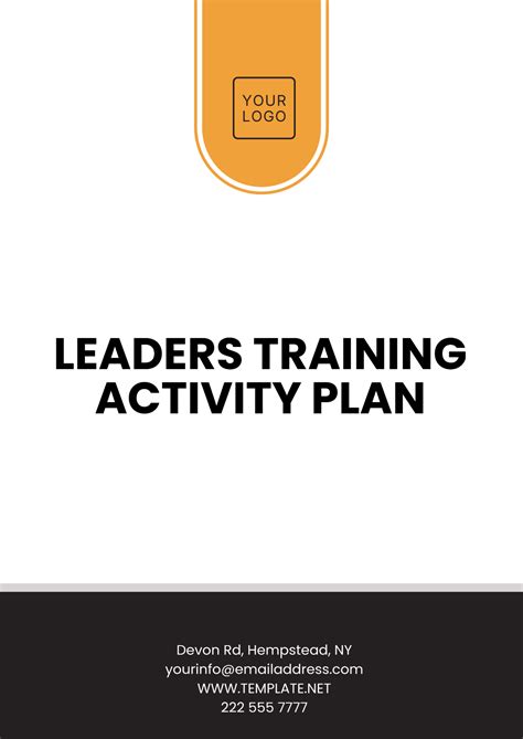 Free Activity Plan Template To Edit Online
