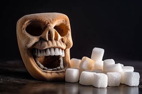Premium Ai Image Sugar Erodes Tooth Enamel And Causes Decay Sugar