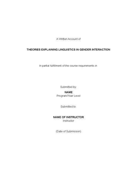 Theories Explaining Linguistics In Gender Interaction A Written Account Of Theories Explaining