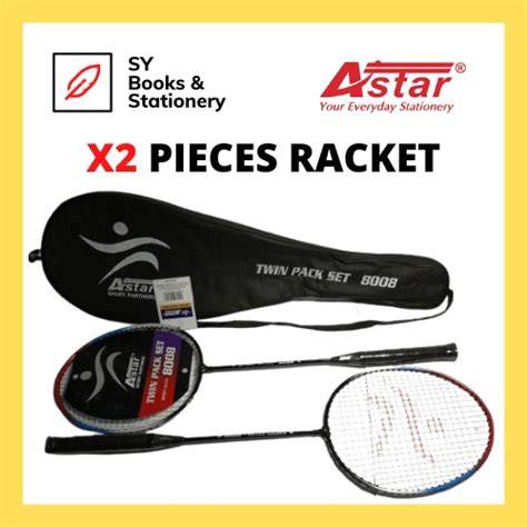Astar Badminton Racket Twins Pack Set 8008 Sport Series 2 Pieces