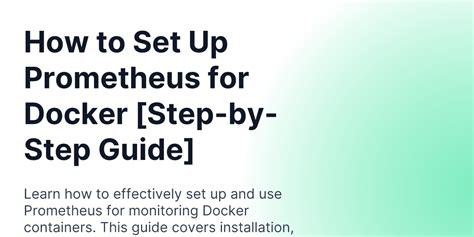 Prometheus Docker Step By Step Setup And Container Monitoring 2025