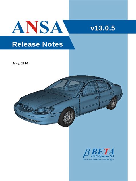 Ansa V130x Release Notes Pdf Command Line Interface Parameter