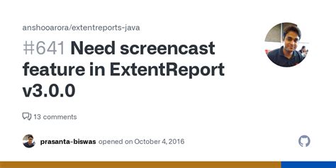 need screencast feature in extentreport v3 0 0 · issue 641