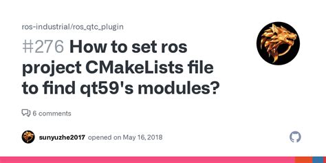 How To Set Ros Project CMakeLists File To Find Qt59 S Modules Issue 276 Ros Industrial Ros