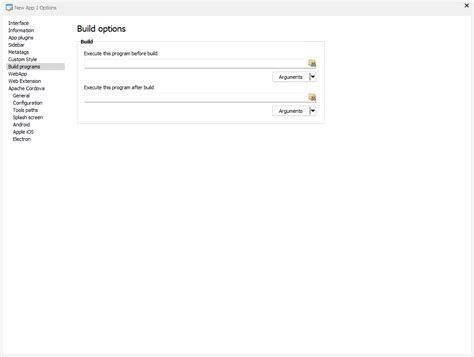 Decsoft App Builder Help App Options