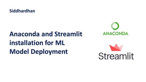 Anaconda And Streamlit Installation For Machine Learning Model Deployment YouTube