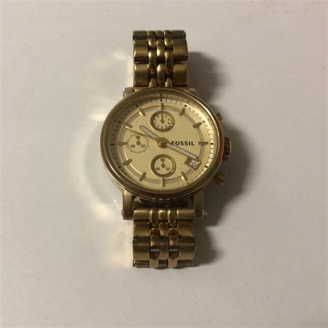 Fossil Boyfriend Chronograph Gold Dial Gold Watch Gem