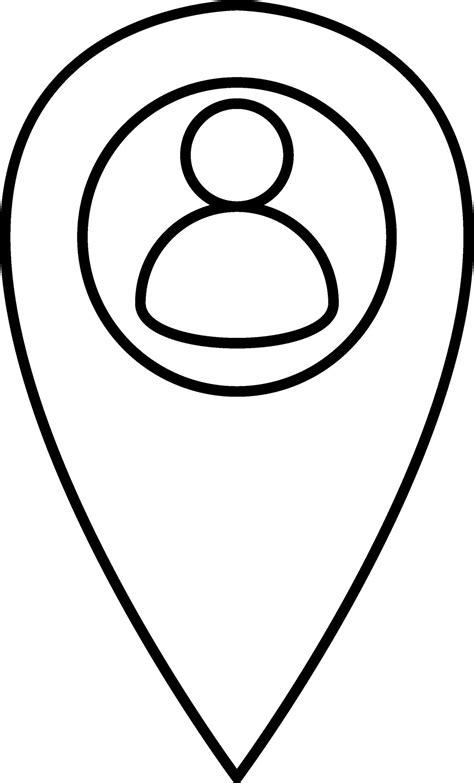 User Gps Location Point Icon In Black Outline Vector Art At