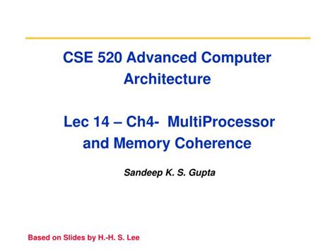 Ppt Cse 520 Advanced Computer Architecture Lec 14 Ch4