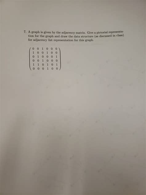 solved 7 a graph is given by the adjacency matrix give a