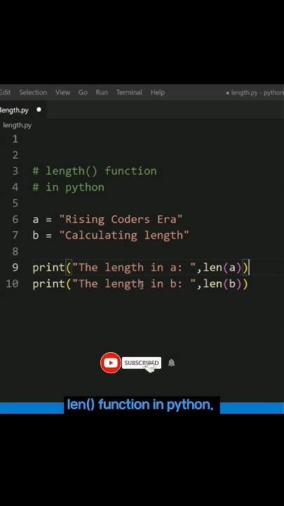 Length Function In Python Viral Trending Pythonforbeginners Python3 Coder Addsubscribe