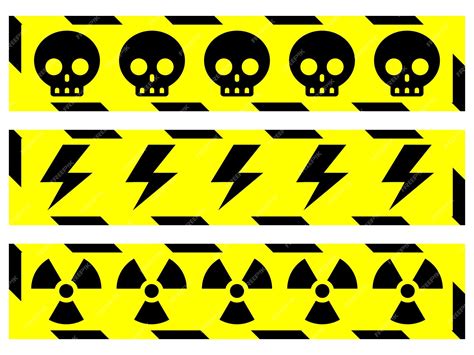 Premium Vector Yellow Line Black Skull Electrical Radioactive Stripe