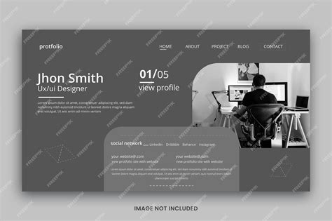 Premium Vector Vector Ui Ux Portfolio Landing Web Page Design