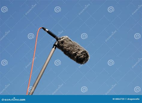 Shotgun Microphone With Wind Protector Stock Photo Image Of Protector Shield