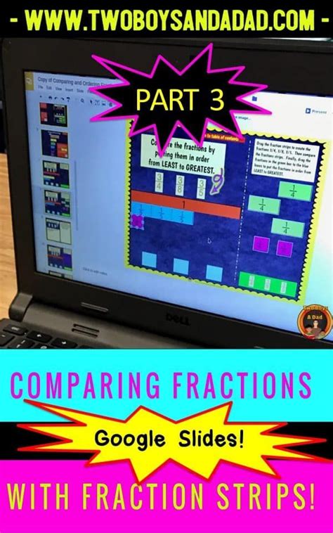 Comparing Fractions Using Google Slides And Virtual Manipulatives Comparing Fractions