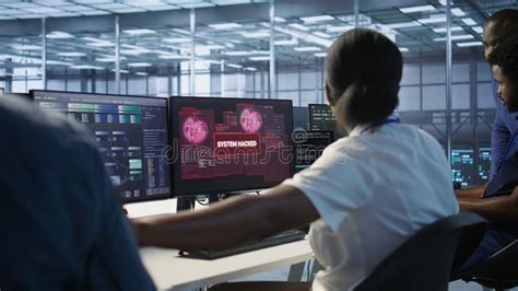 Data Center Coworkers Seeing Security Breach Stock Image Image Of System Virus 357545177