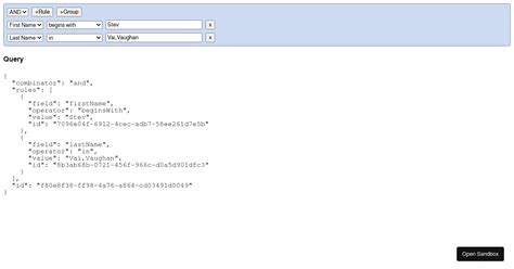 React Querybuilder Material Example Codesandbox