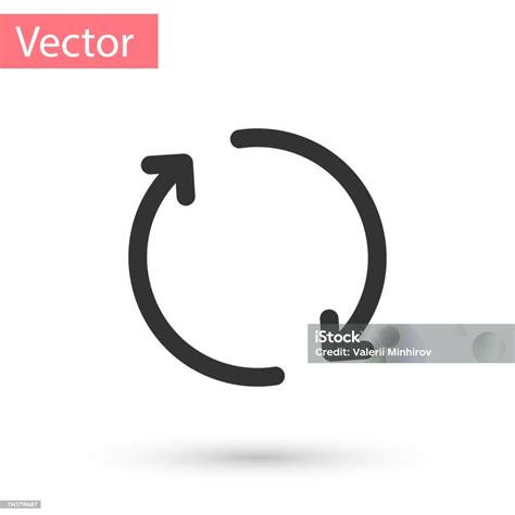 흰색 배경에 고립 된 회색 새로 고침 아이콘 기호 다시 로드 동그라미 기호에 있는 회전 화살표 벡터 일러스트 개념에 대한 스톡 벡터 아트 및 기타 이미지 Istock