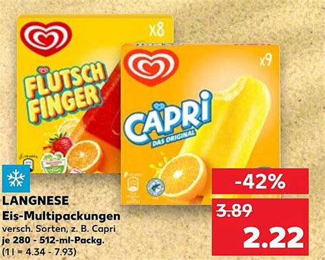 Langnese Eis Multipackungen Flutsch Finger And Capri Angebot Bei Kaufland