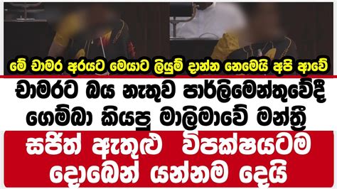 චාමරට බය නැතුව පාර්ලිමෙන්තුවේදී ගෙම්බා කියපු මාලිමාවේ මන්ත්‍රී විපක්ෂයට දොබෙන් යන්නම දෙයි Youtube