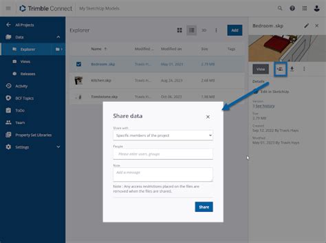Managing Projects In Trimble Connect SketchUp Help