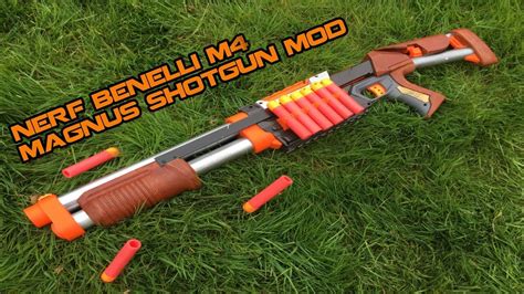 Nerf Benelli M4 Shotgun Mod Wooden Mega Magnus Mod Walcom S7 Youtube