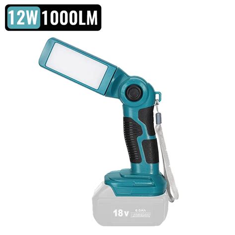Led 손전등 휴대용 스포트라이트 책상 램프 마끼다 18v 리튬 이온 배터리 12w 1000lm Usb 장착 18v