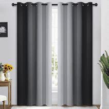 Sss 2 Pc Black Solid Blackout Room Darkening Panel Curtain Set Two