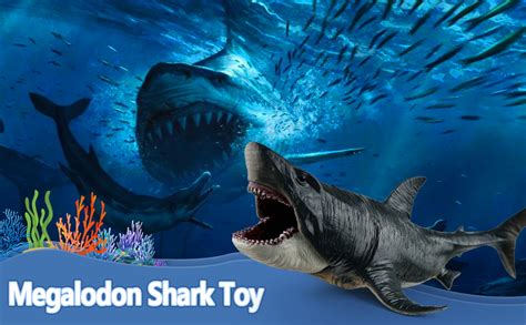 Sienon 11” Megalodon Shark Figurine Realistic Large Shark