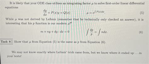 Solved It Is Likely That Your Ode Class Utilizes An