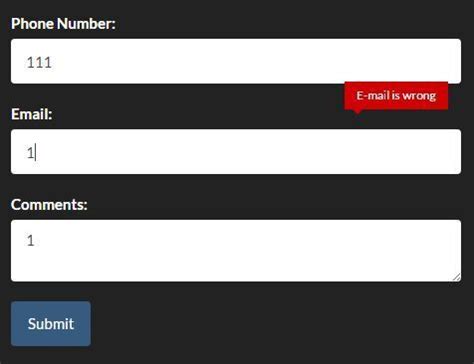 Popup de validación de formulario mínima en JavaScript puro popup Validation TodoCodigo net