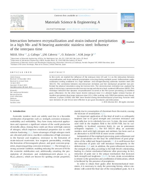 Pdf Interaction Between Recrystallization And Strain Induced