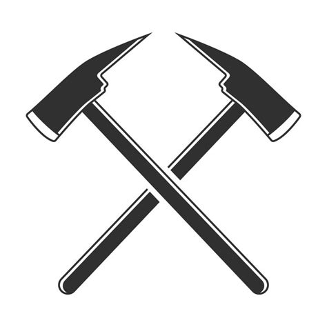 Premium Vector Cross Pick Axe Silhouette Pick Axe Vector Worker Elements Labor Equipment