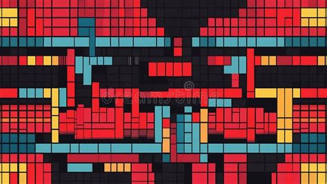 Retro Pixelated Pattern With Vibrant Arcade Colors Stock Illustration Illustration Of Vintage