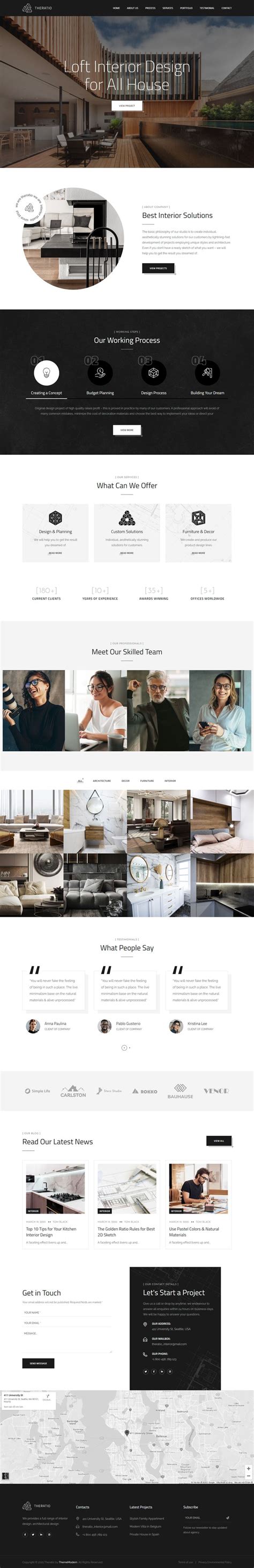Theratio Interior Design And Architecture Html5 Template Stylelib Дизайн Архитекторы
